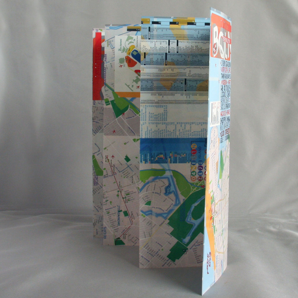 Map Laminated New York Manhattan Brooklyn Queens - theaters - subway ...