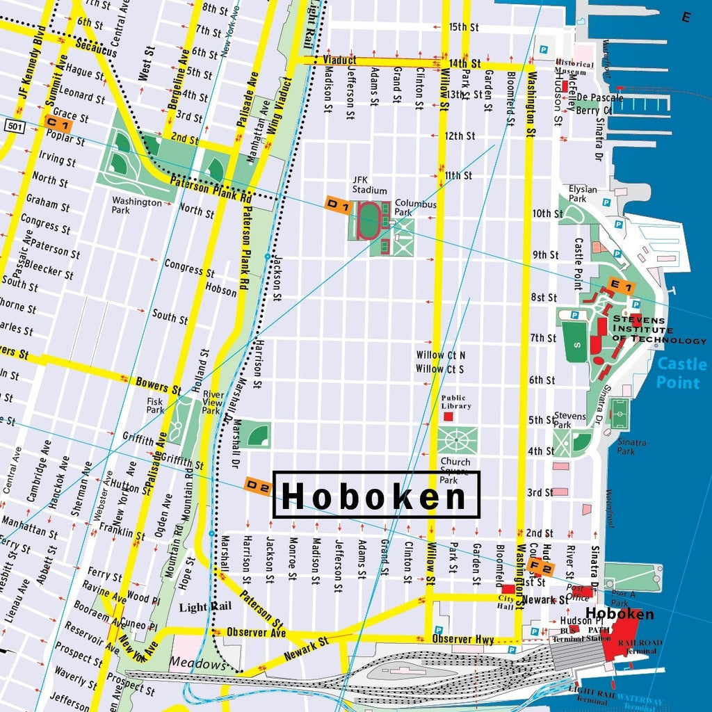 Map Laminated Manhattan WaterProof - manhattan map new york - theaters ...